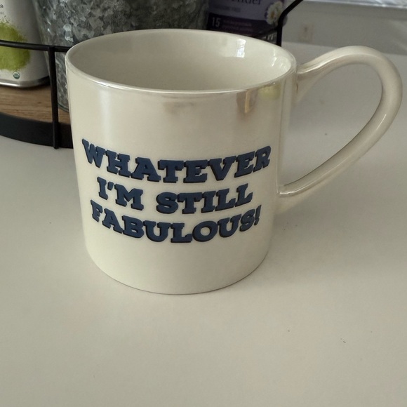 Threshold | Dining | Threshold Cream Mug With Blue Text | Poshmark